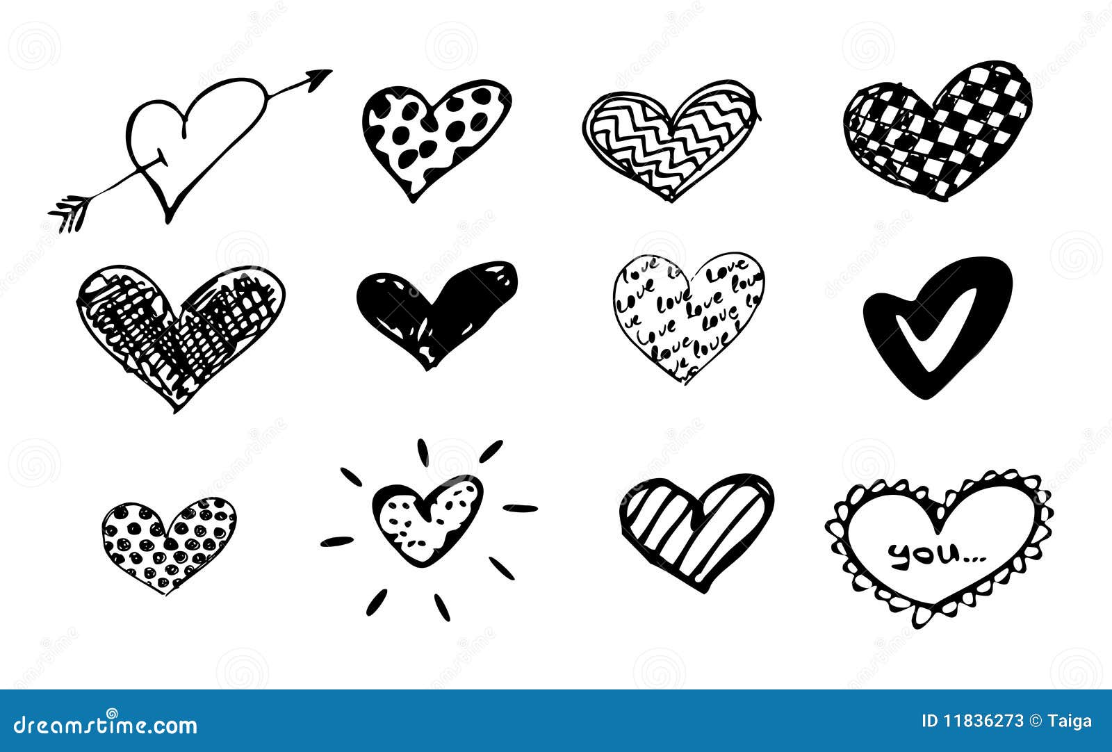 Doodles Hearts Set / Vector Stock Vector - Illustration of group ...