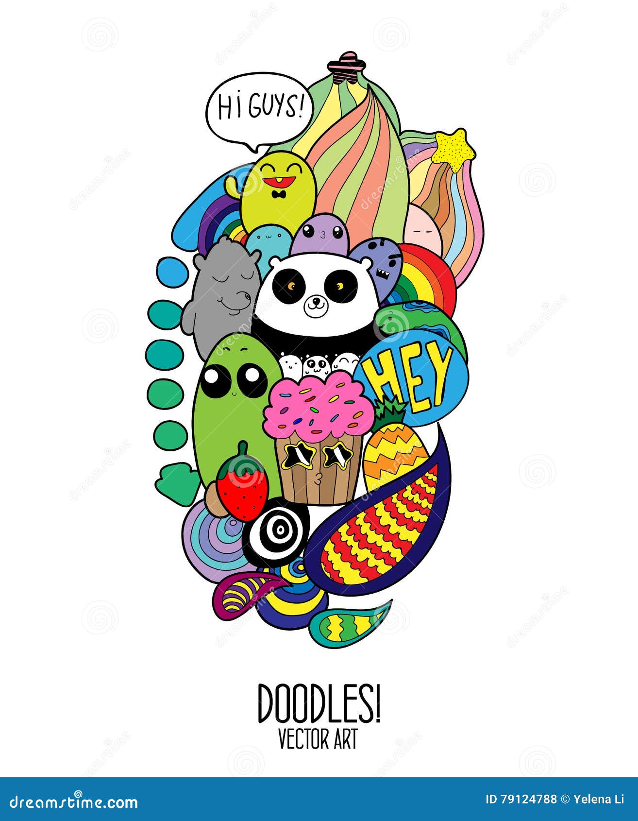 Doodles! High Quality Isolated Colorful Vector Stock Vector ...