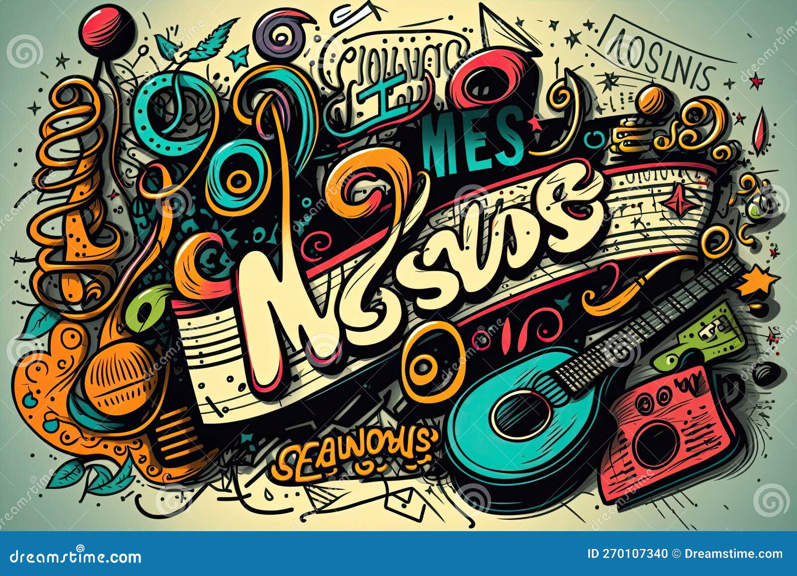 Doodles Music, Art, Vector Illustration, Made by AI,Artificial ...