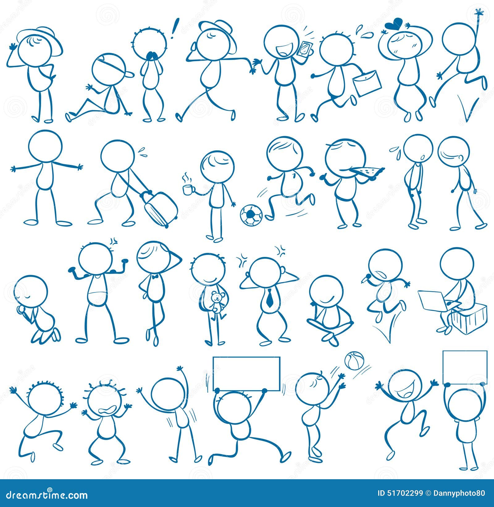 Doodles People Icons Portraits Avatars Abstract Faces Cartoon Vector ...
