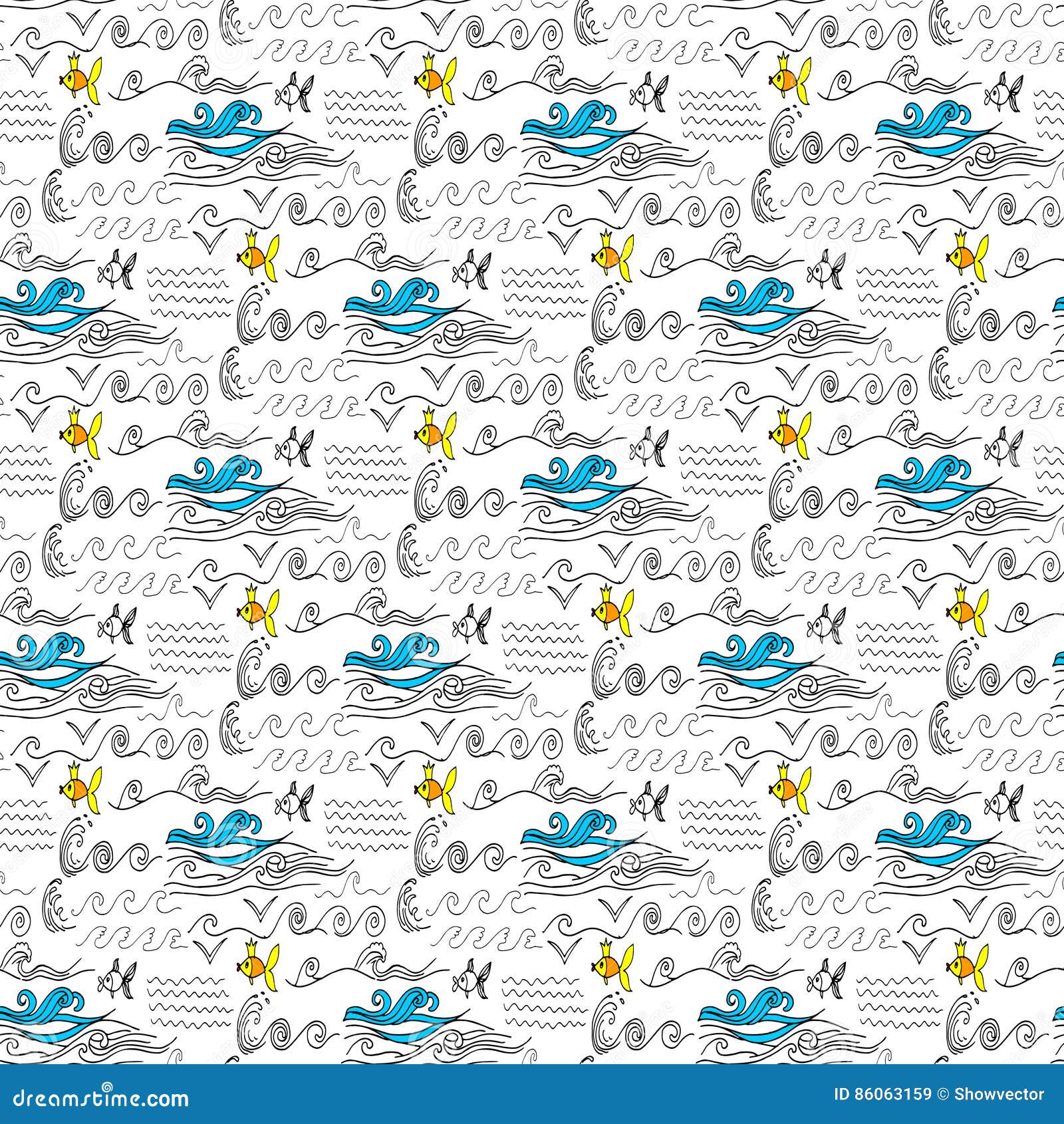 Doodles seamless pattern stock illustration. Illustration of repeat ...