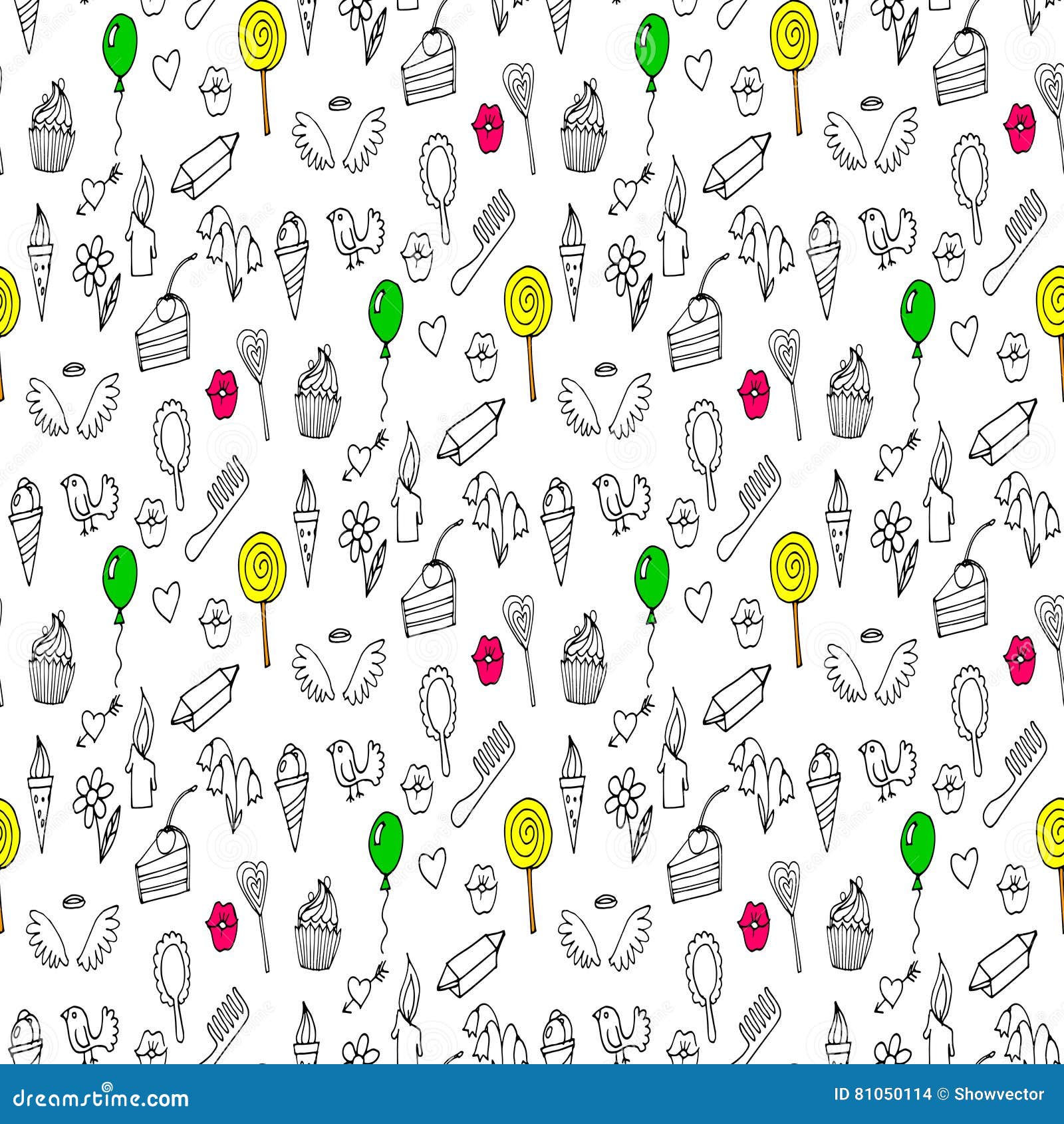 Doodles Seamless Pattern Vector Stock Vector - Illustration of paper ...