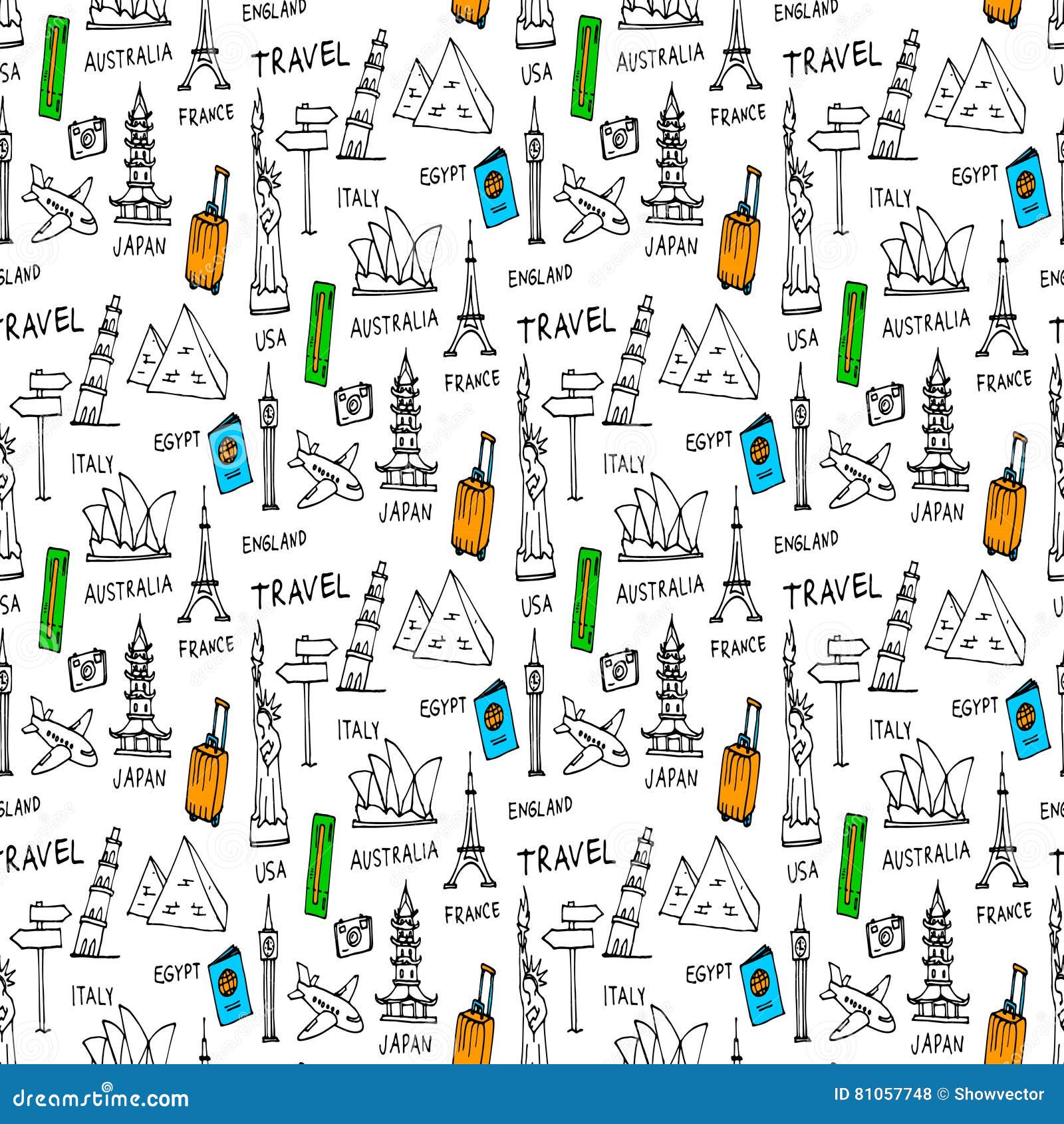 Doodles Seamless Pattern Vector Editorial Stock Photo - Illustration of ...