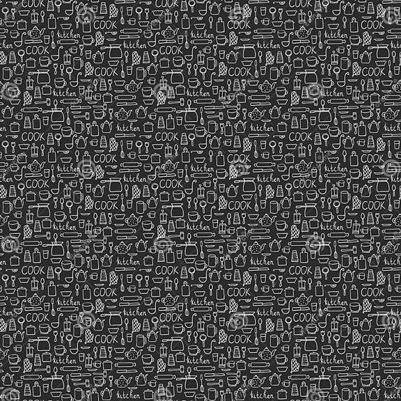 Doodles Seamless Pattern Vector Set. Stock Vector - Illustration of ...