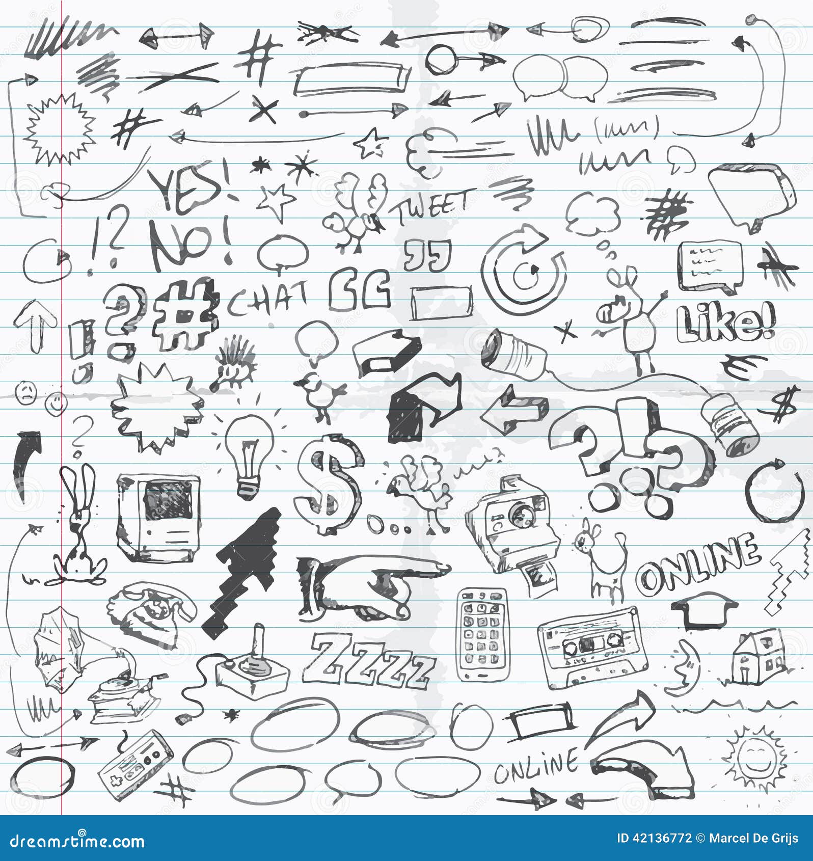 Doodles stock vector. Illustration of comic, cartoon - 42136772