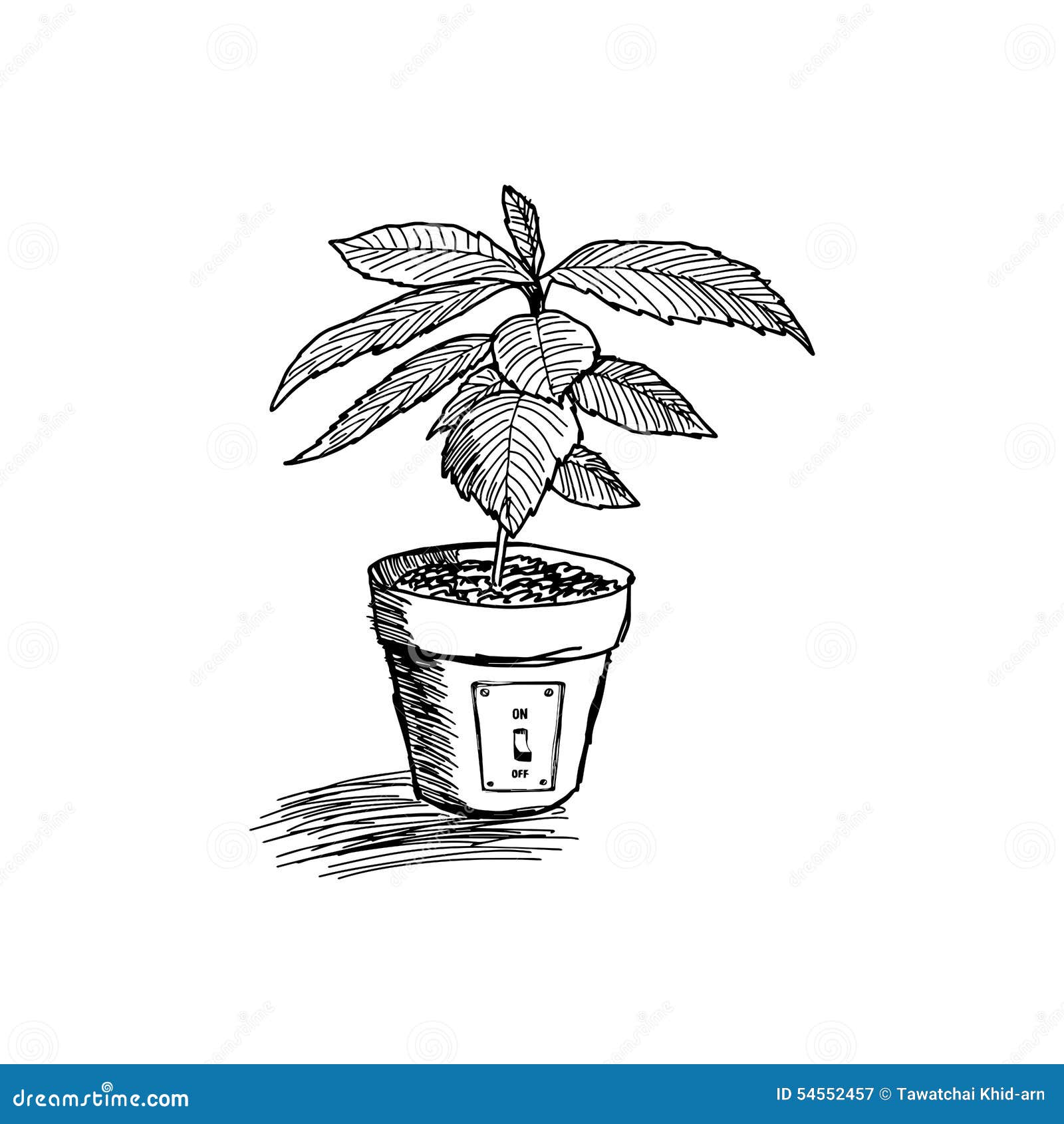 Doodles Sketch of Tree Growing in Pot Stock Vector - Illustration of ...