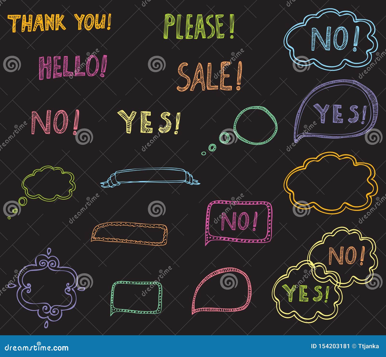 Doodles with text_2 stock vector. Illustration of label - 154203181