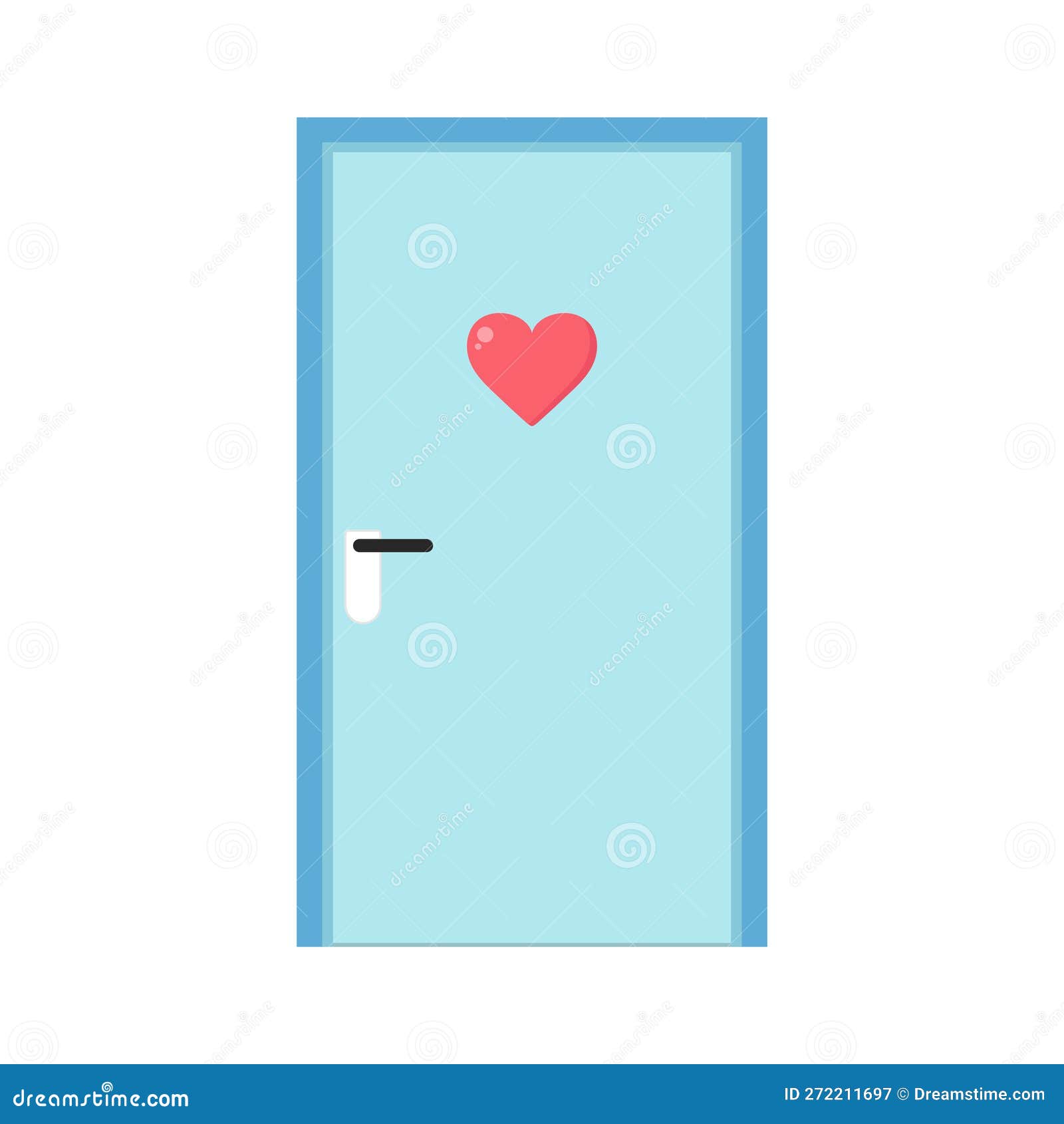 Heart Door Cartoon Vector. Free Space for Text. Wallpaper Stock Vector ...
