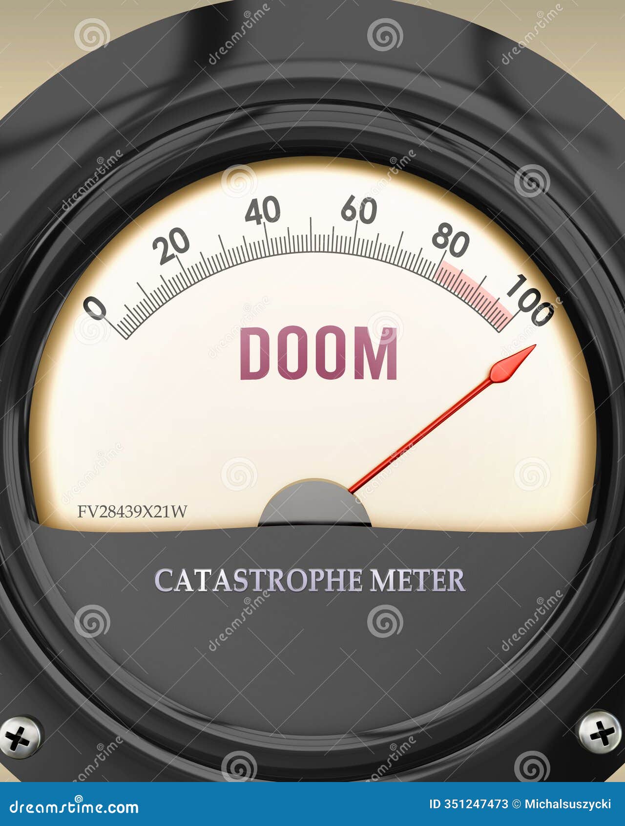 Doom and Catastrophe Meter that is Hitting a Full Scale, Showing a Very ...