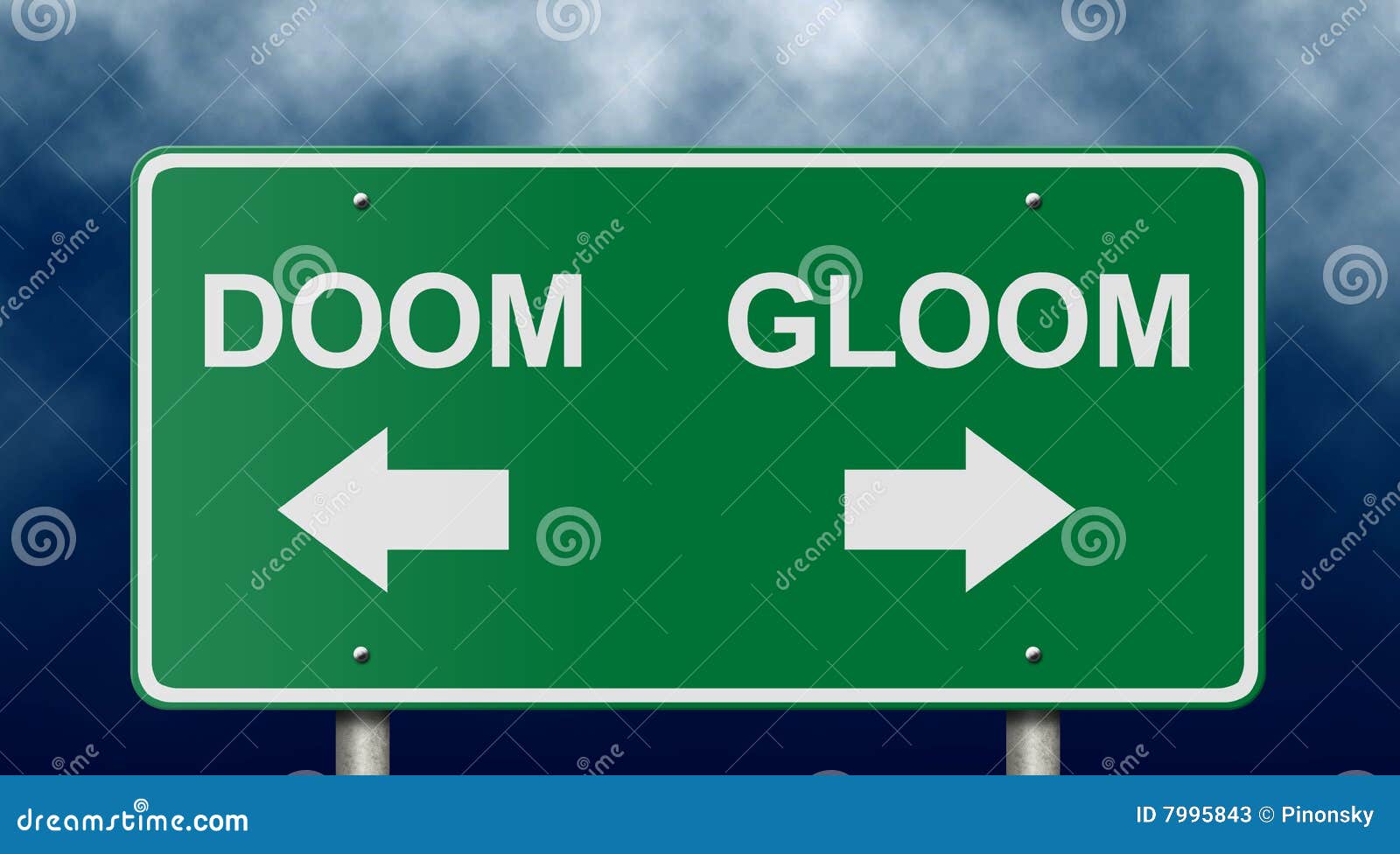 Doom and Gloom Road Sign stock image. Image of economy - 7995843