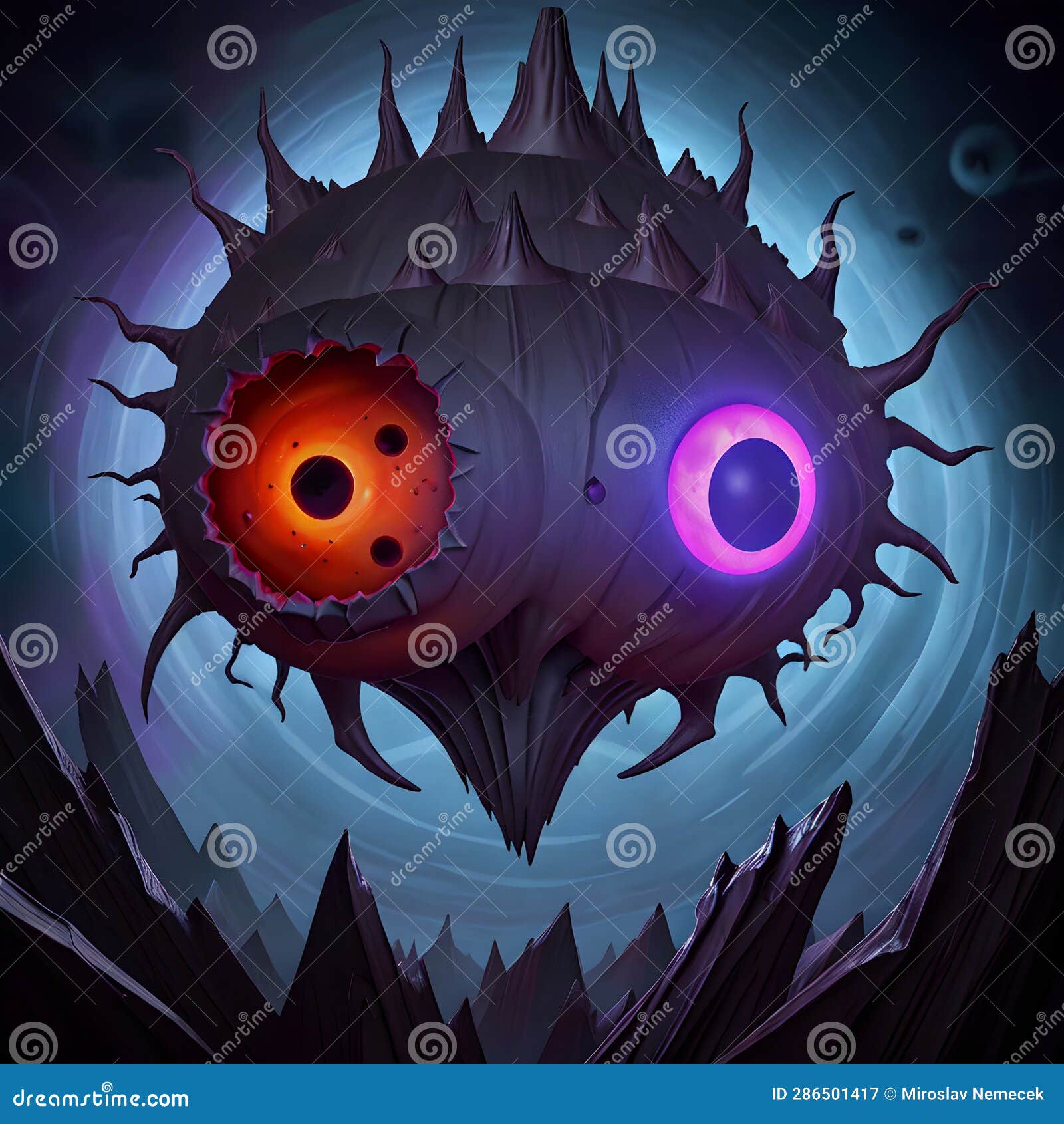 Doom Sky of Dark Energy, Generative AI Illustration Stock Illustration ...