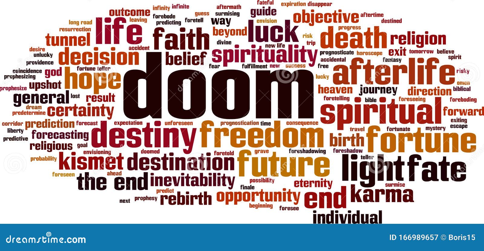 Doom And Fortune As Different Choices In Life - Pictured As Words Doom ...