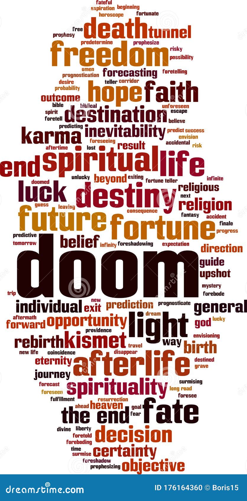 Doom And Fortune As Different Choices In Life - Pictured As Words Doom ...
