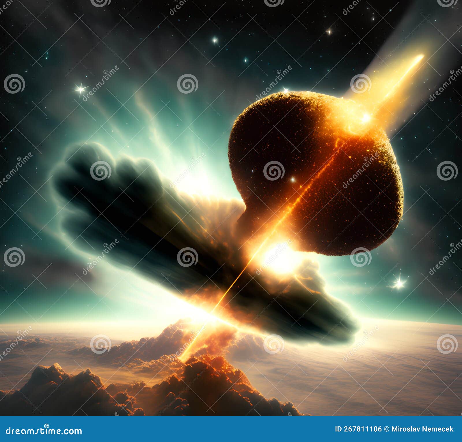 Doomed Comet, Generative AI Illustration Royalty-Free Stock Photo ...