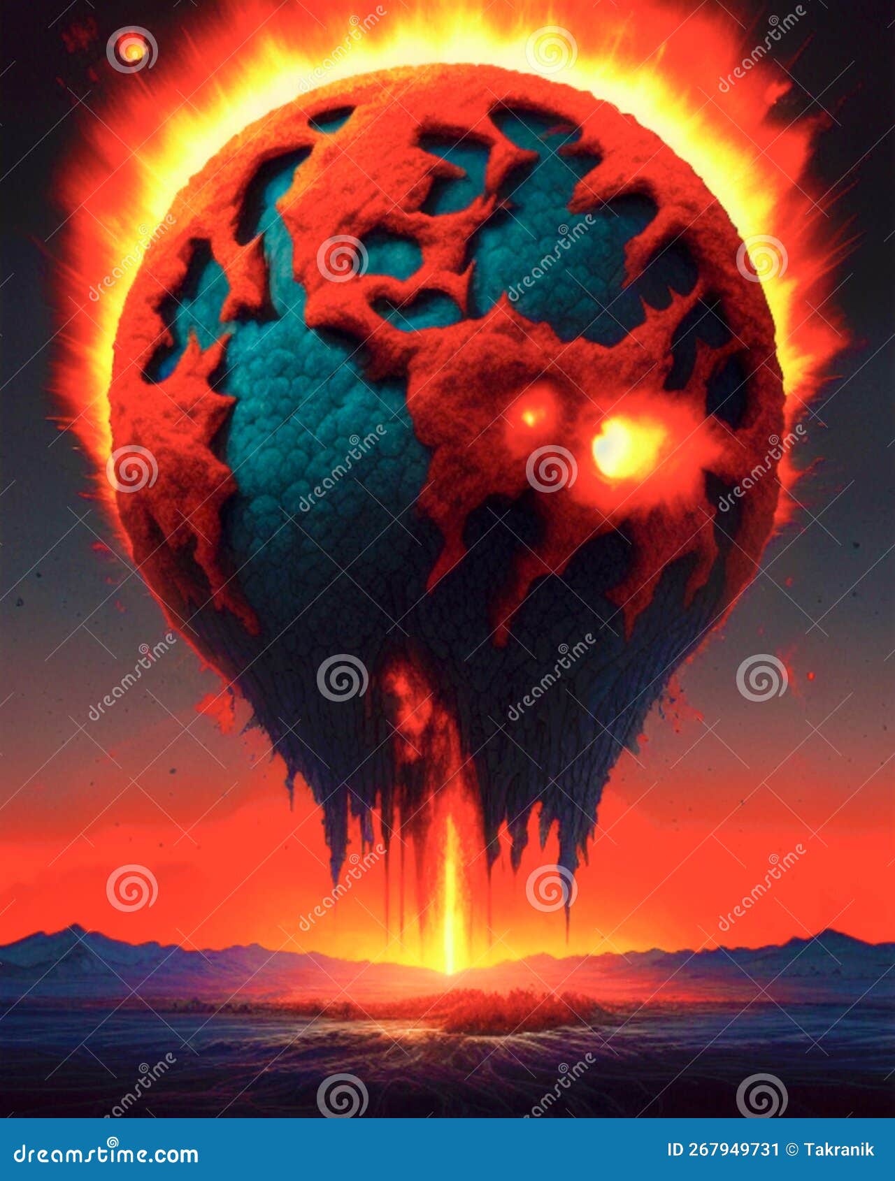 Doomsday Apocalypse on Earth Stock Illustration - Illustration of ...