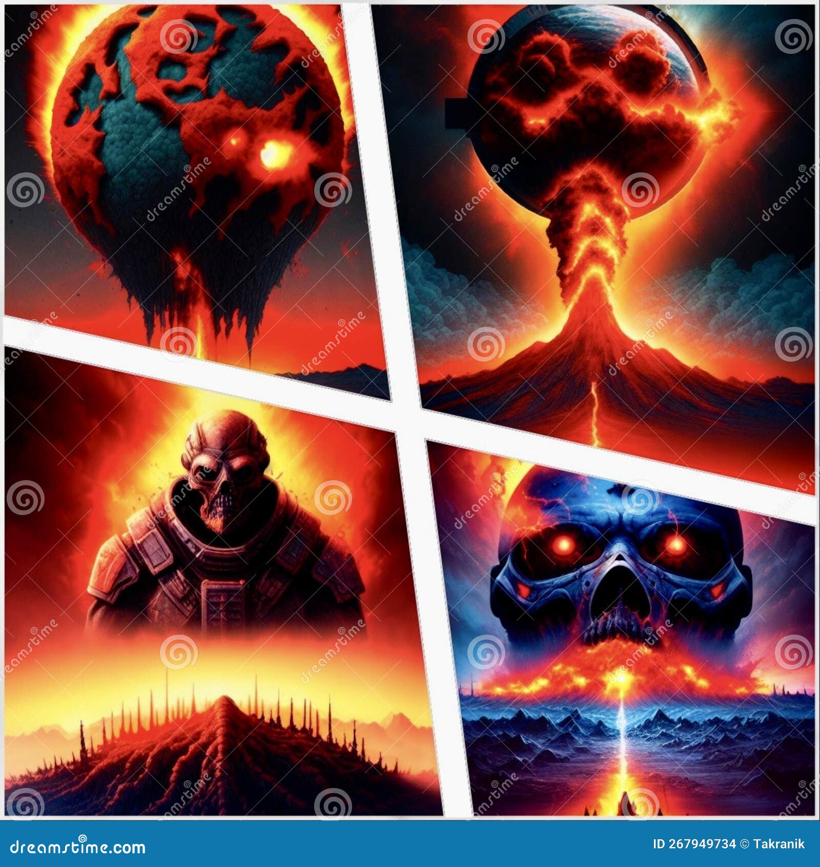 Doomsday Apocalypse on Earth Stock Illustration - Illustration of ...