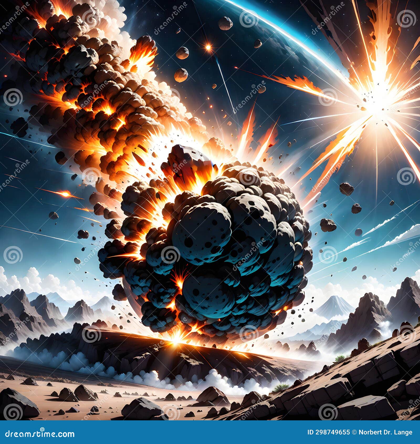 Doomsday Armageddon, AI-generatet Stock Image - Image of asteroid, destruction: 298749655