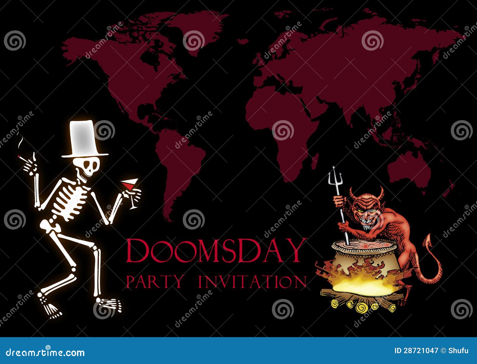 Doomsday party invitation stock illustration. Illustration of party ...