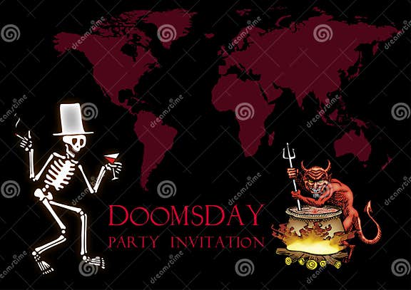 Doomsday party invitation stock illustration. Illustration of party ...