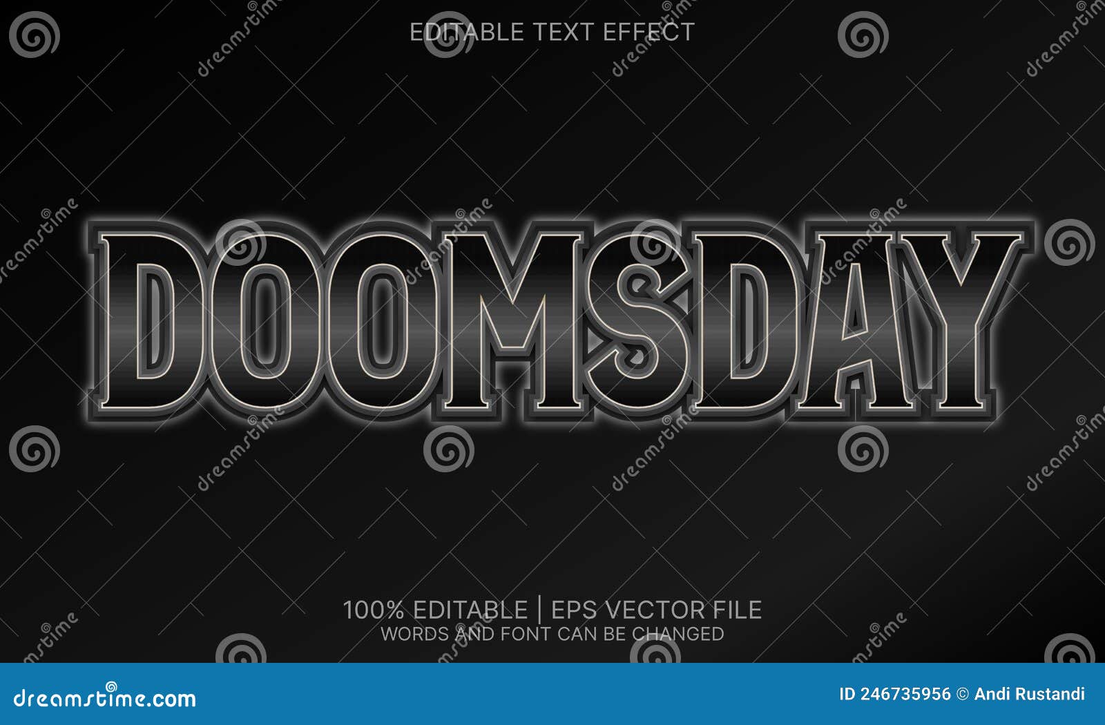 Doomsday Editable Text Effect Style Stock Vector - Illustration of ...