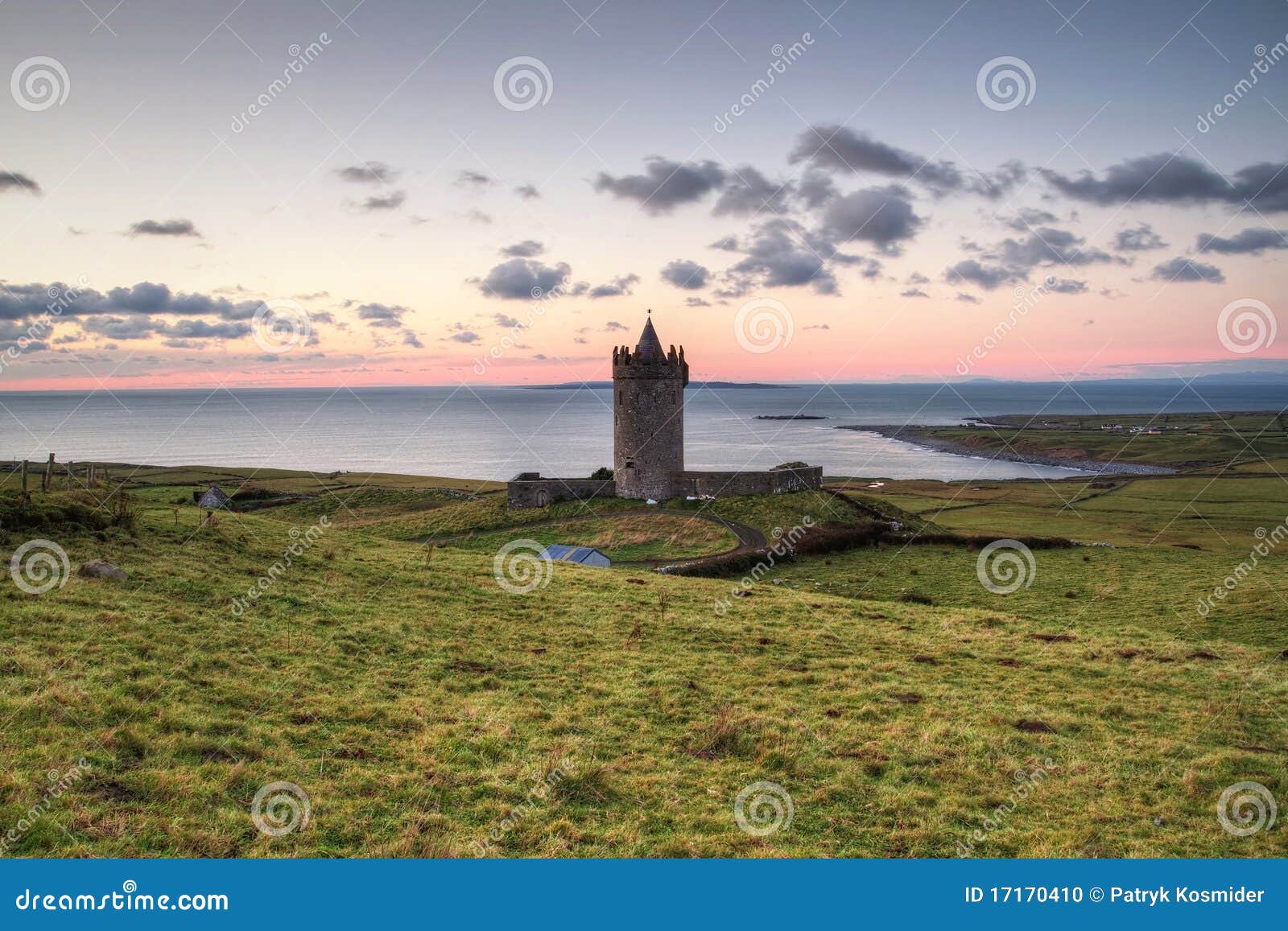Doonagore castle stock photo. Image of light, irish, evening - 17170410