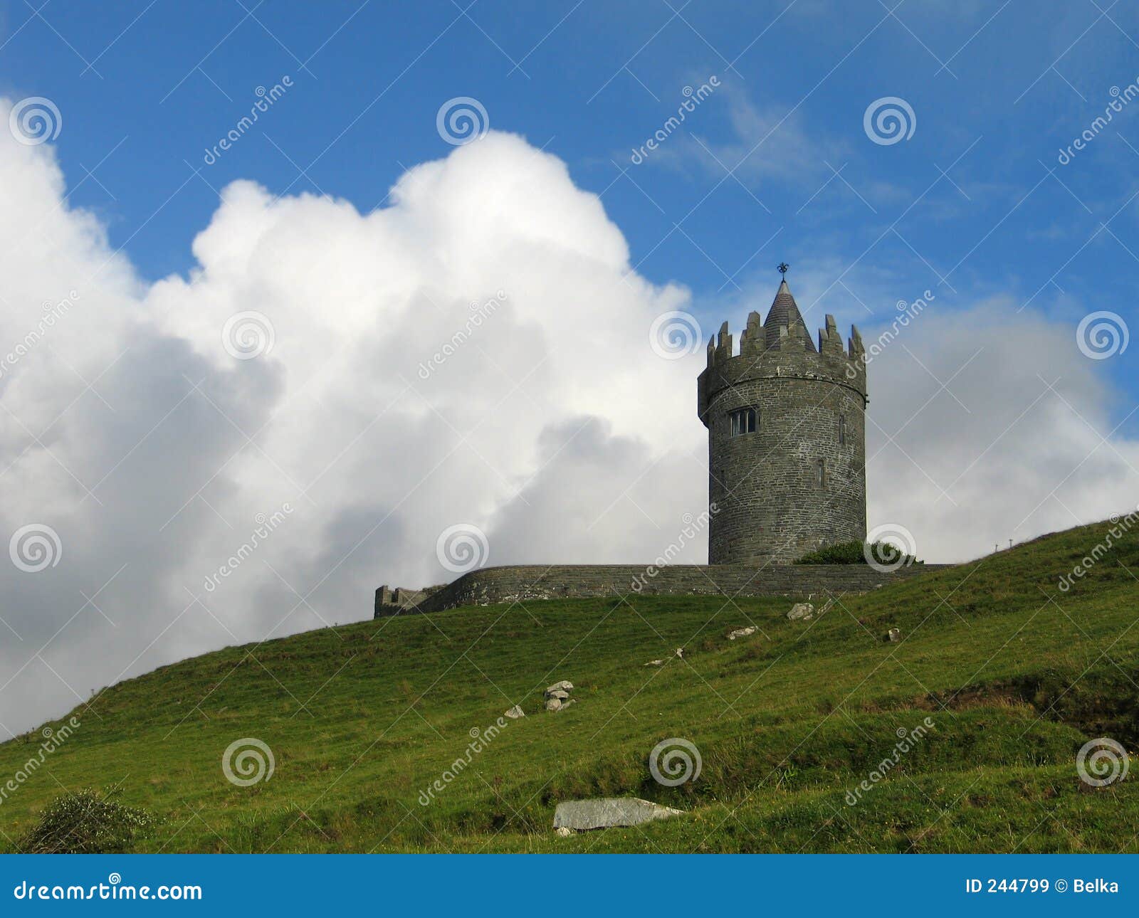 Doonagore Castle stock image. Image of clauds, historic - 244799