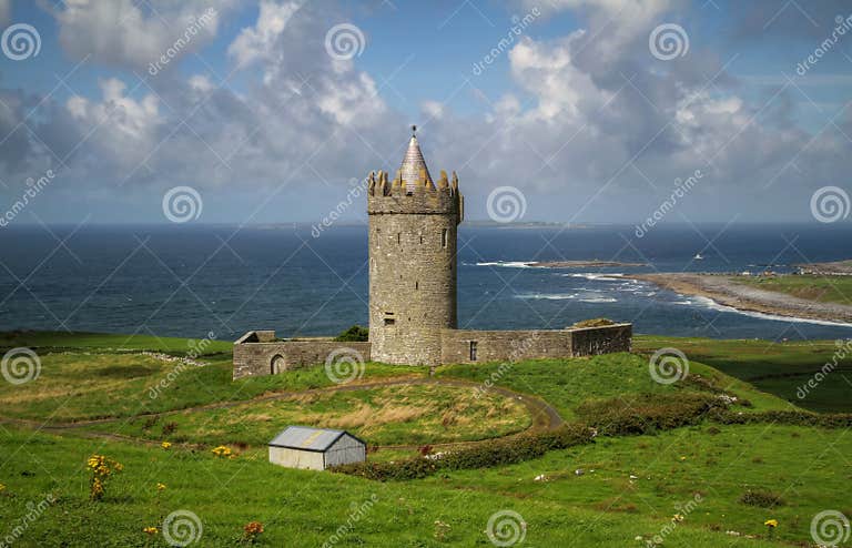 Doonagore Castle in Ireland Stock Image - Image of doolin, landmark ...