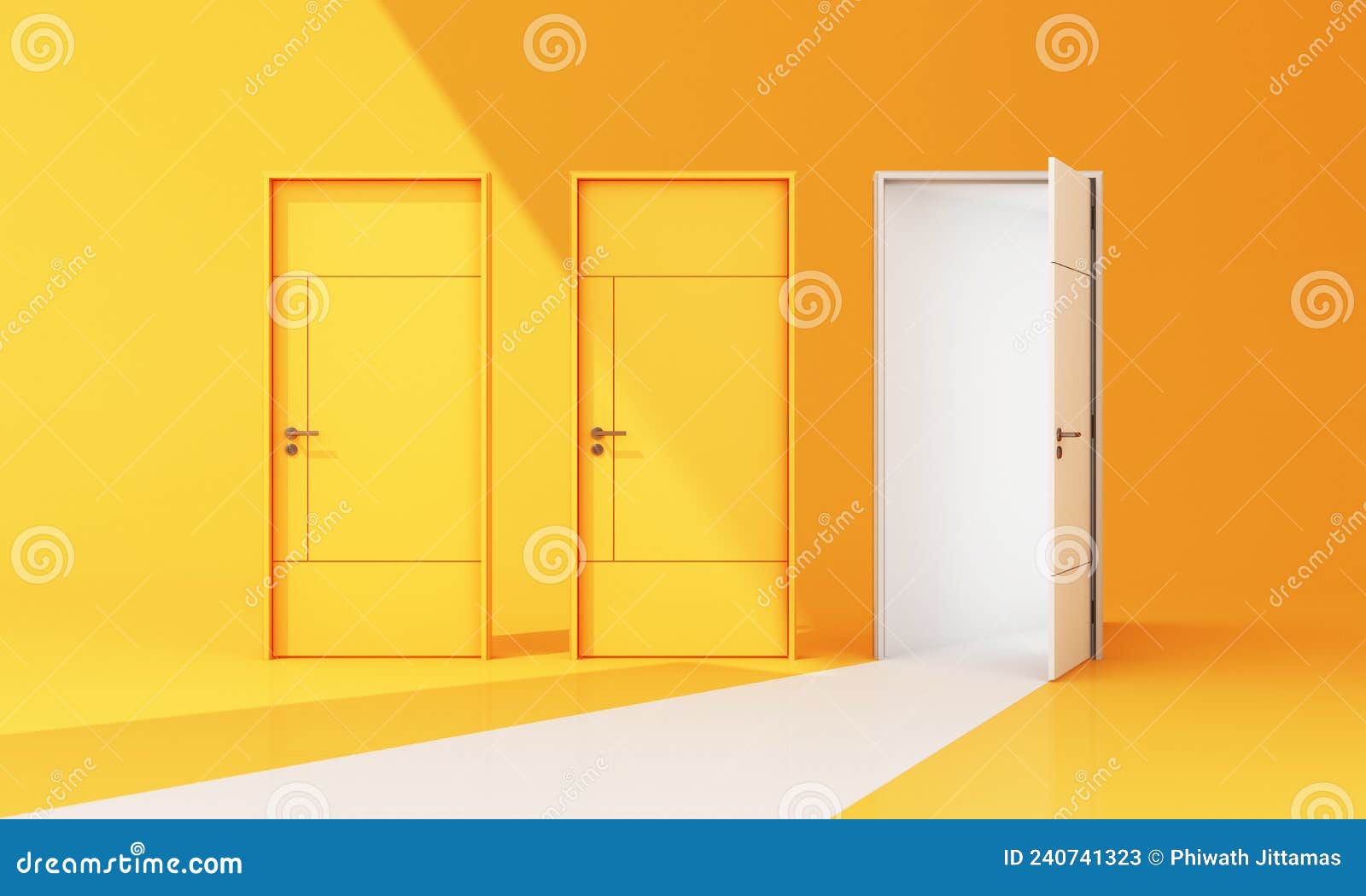 Door with Abstract Background 3d Render Stock Illustration ...
