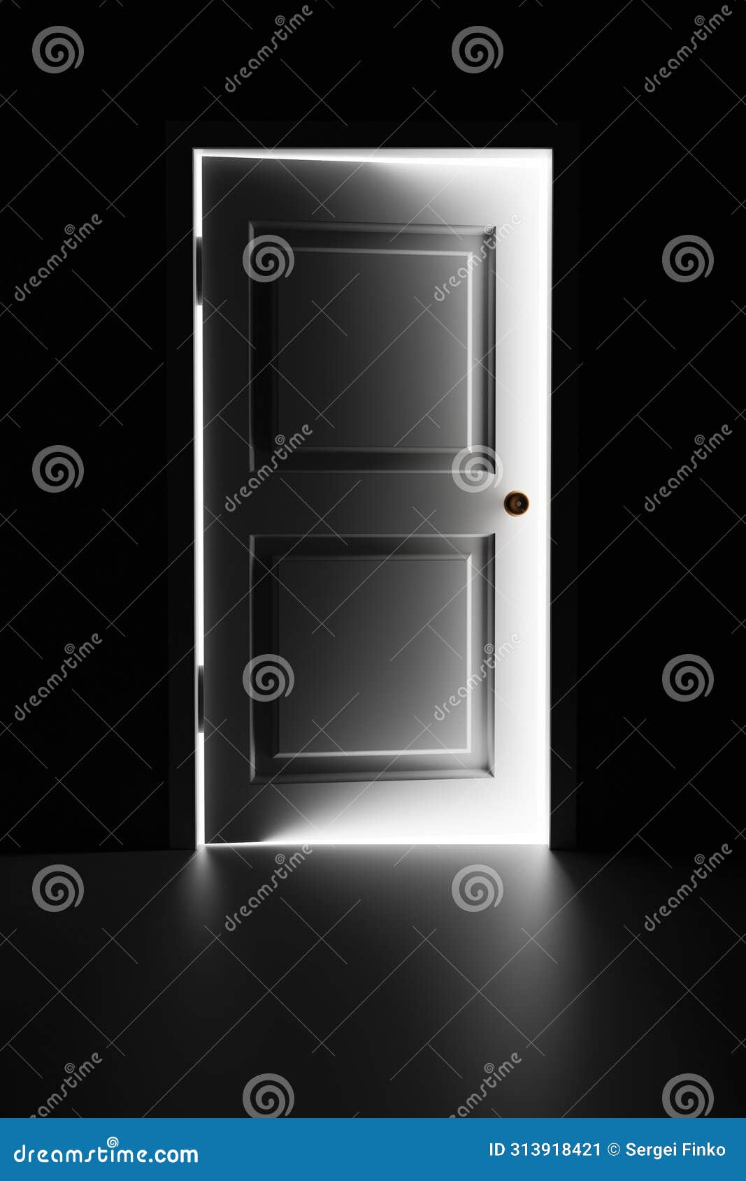 The door is ajar stock illustration. Illustration of light - 313918421