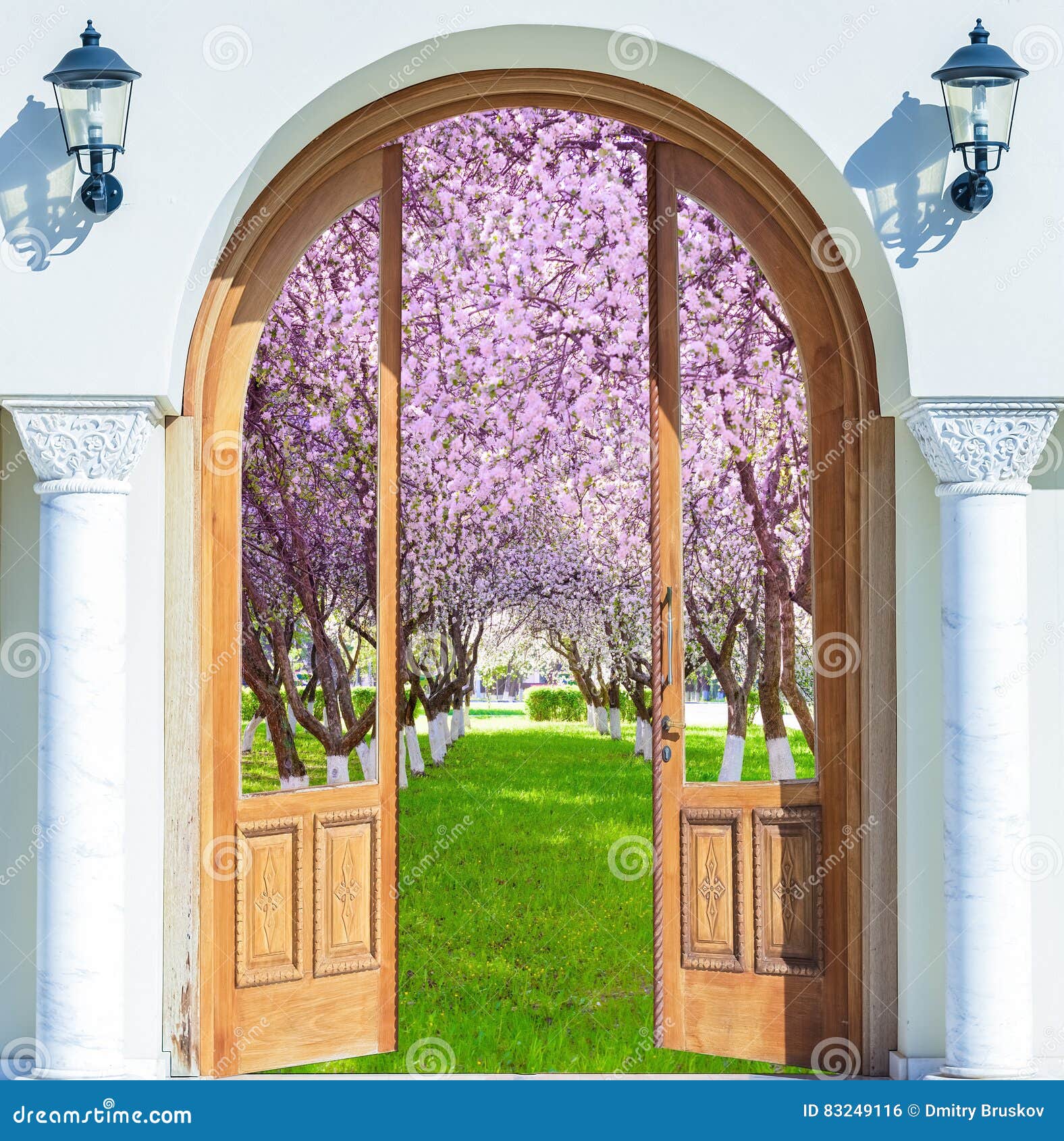 Door arch spring garden stock photo. Image of natural - 83249116