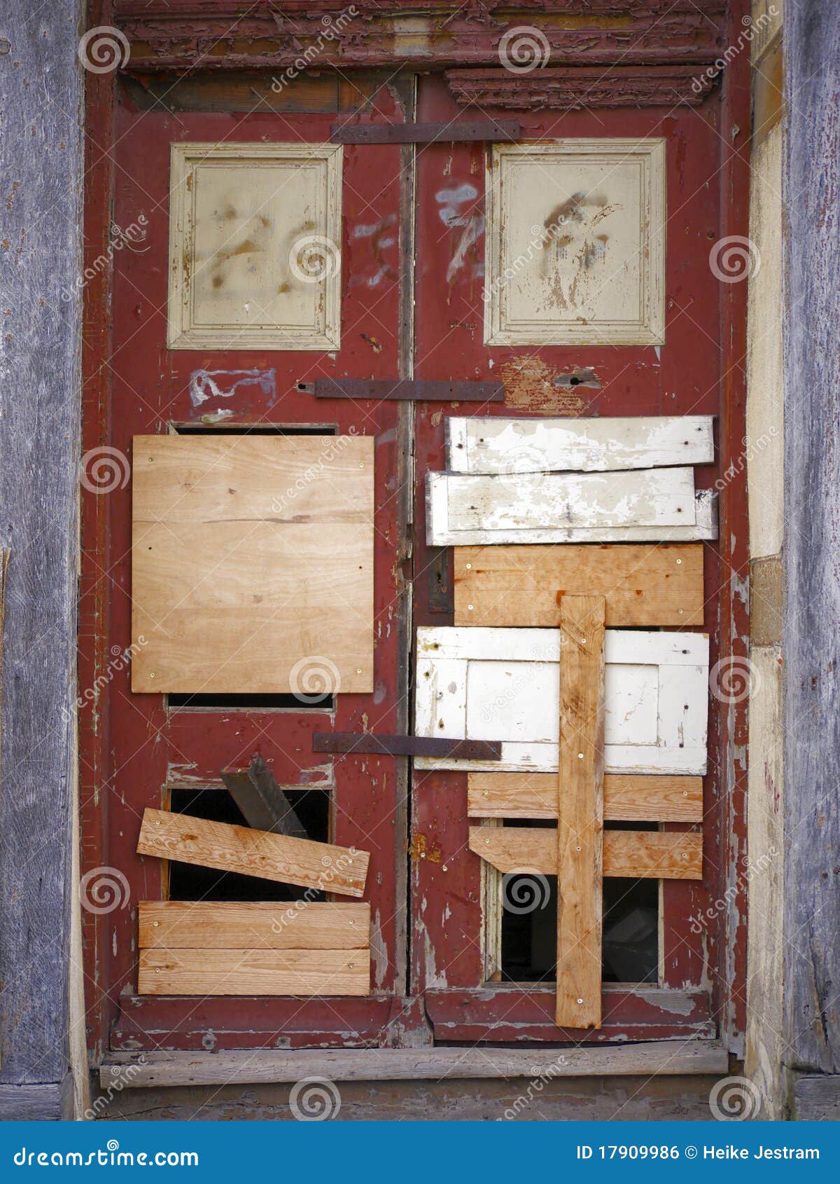 Door-blocked up and nailed stock photo. Image of design - 17909986