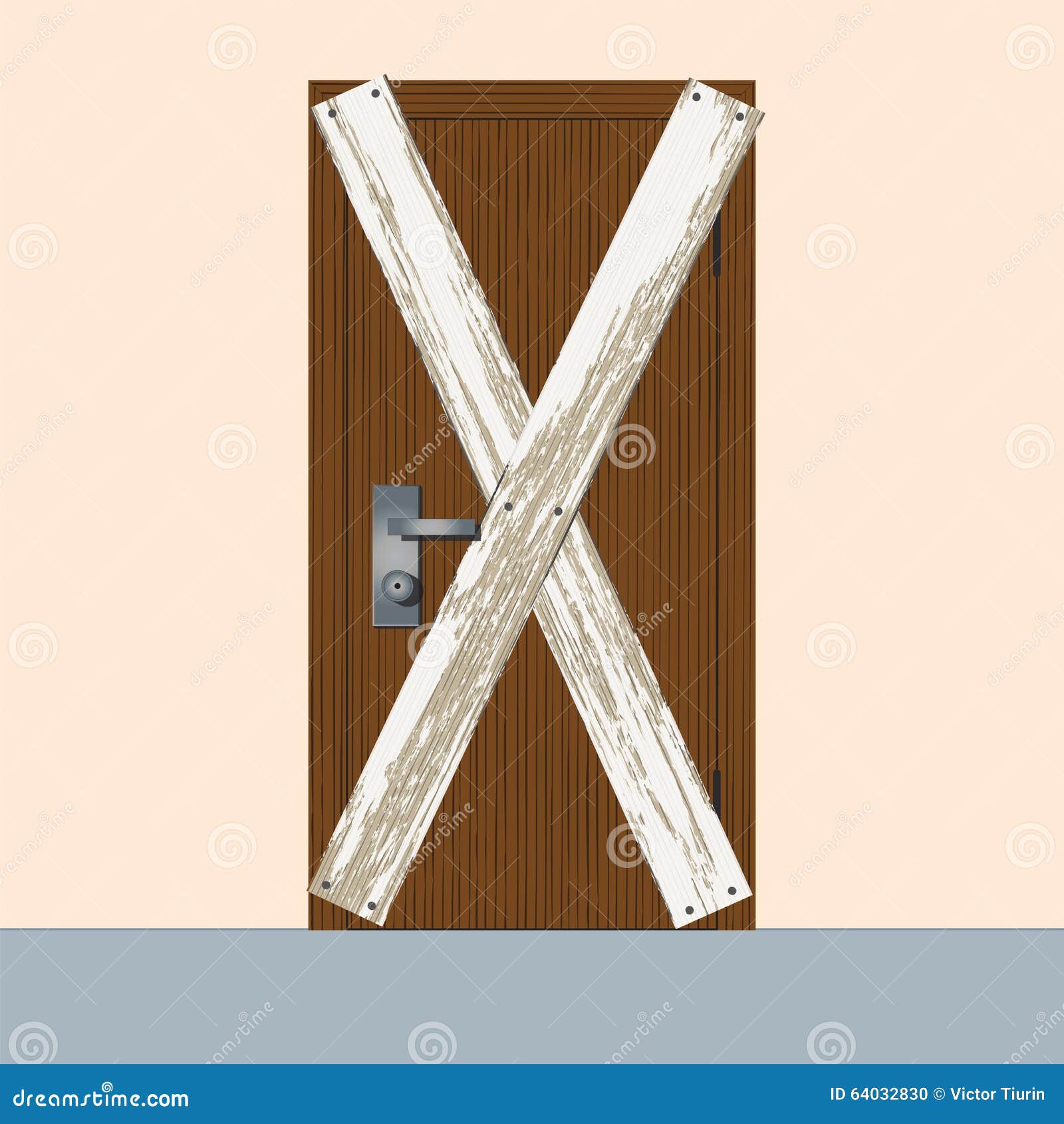 Boarded Up Door Cartoon