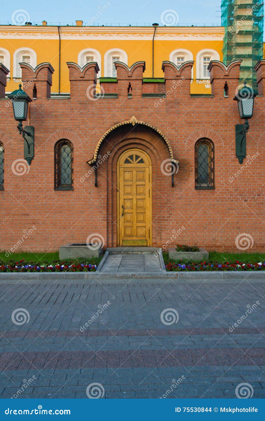 Door in the Brick Wall of the Kremlin Stock Photo - Image of buildings ...