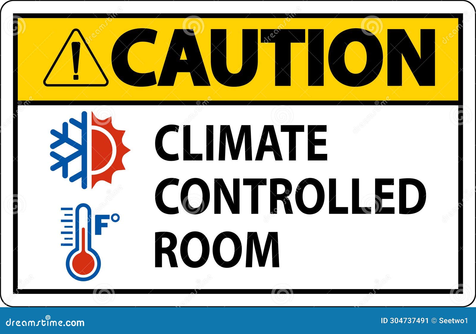 Door Caution Sign, Keep Doors Closed, Climate Controlled Room Stock ...