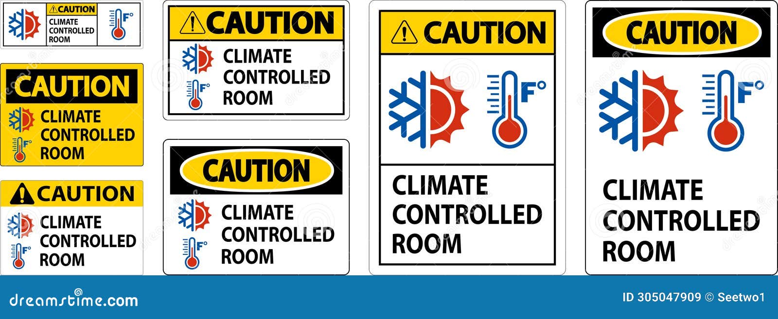 Door Caution Sign, Keep Doors Closed, Climate Controlled Room Stock ...
