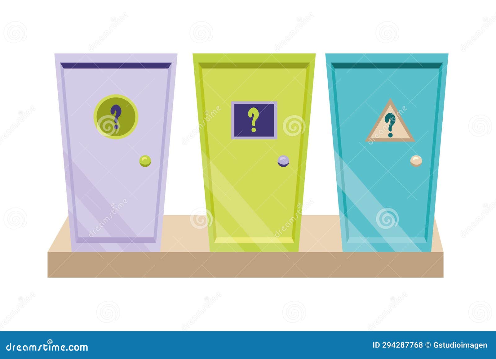 Door choice of three stock illustration. Illustration of design - 294287768
