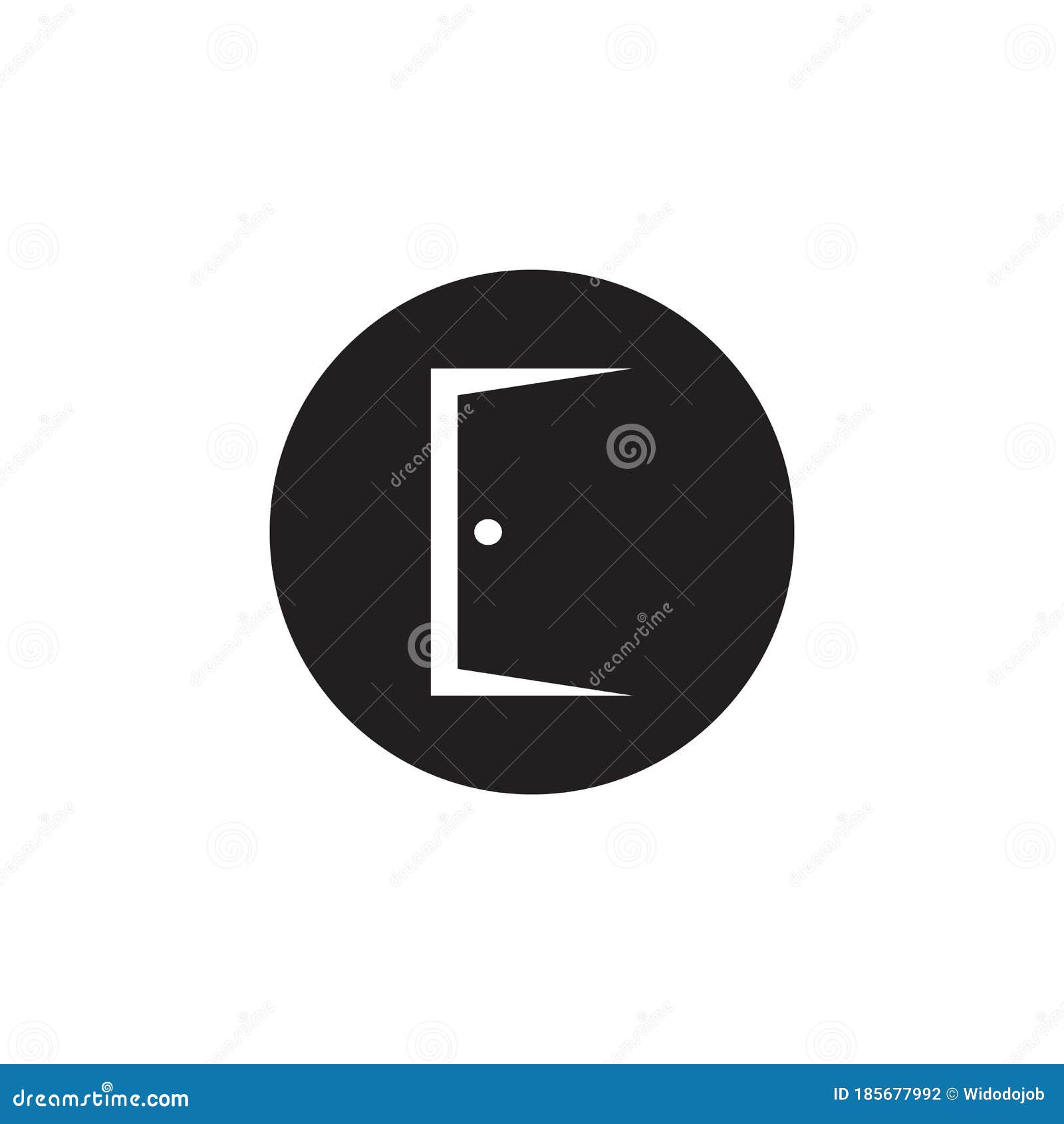 Door circle icon stock vector. Illustration of doorknob - 185677992