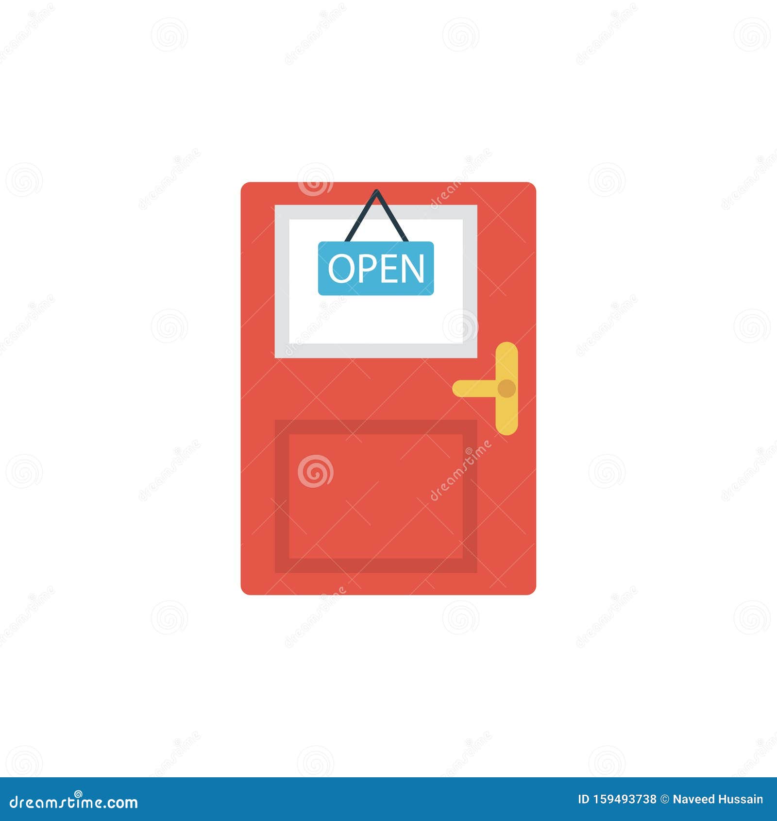 Door Close Vector Flat Icon Stock Vector - Illustration of banner ...