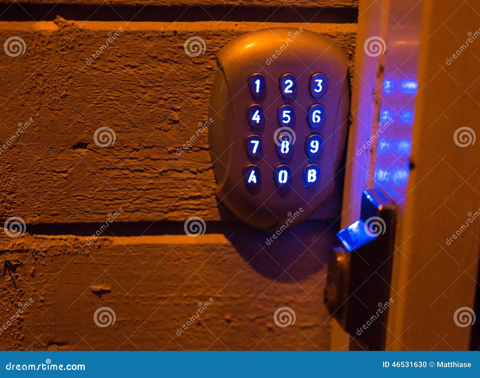Door code lock stock photo. Image of device, hand, personal - 46531630