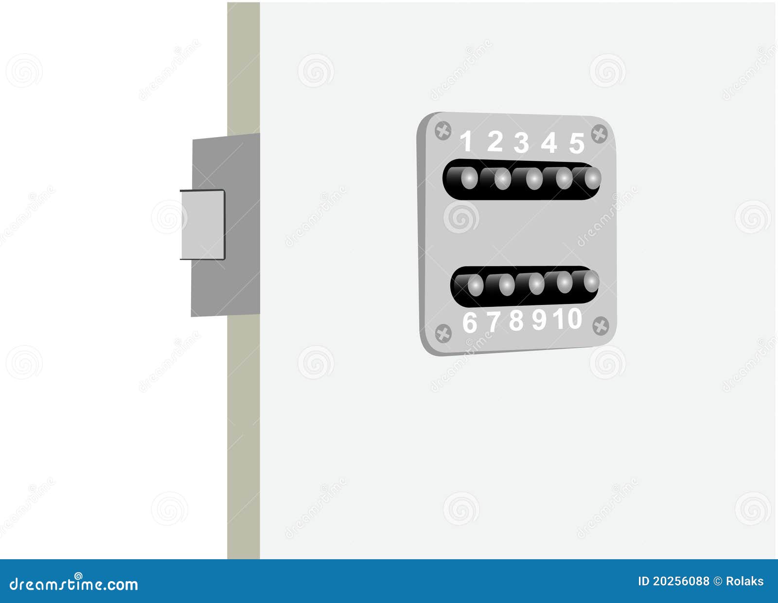 Door with the coded lock stock vector. Illustration of numeral - 20256088