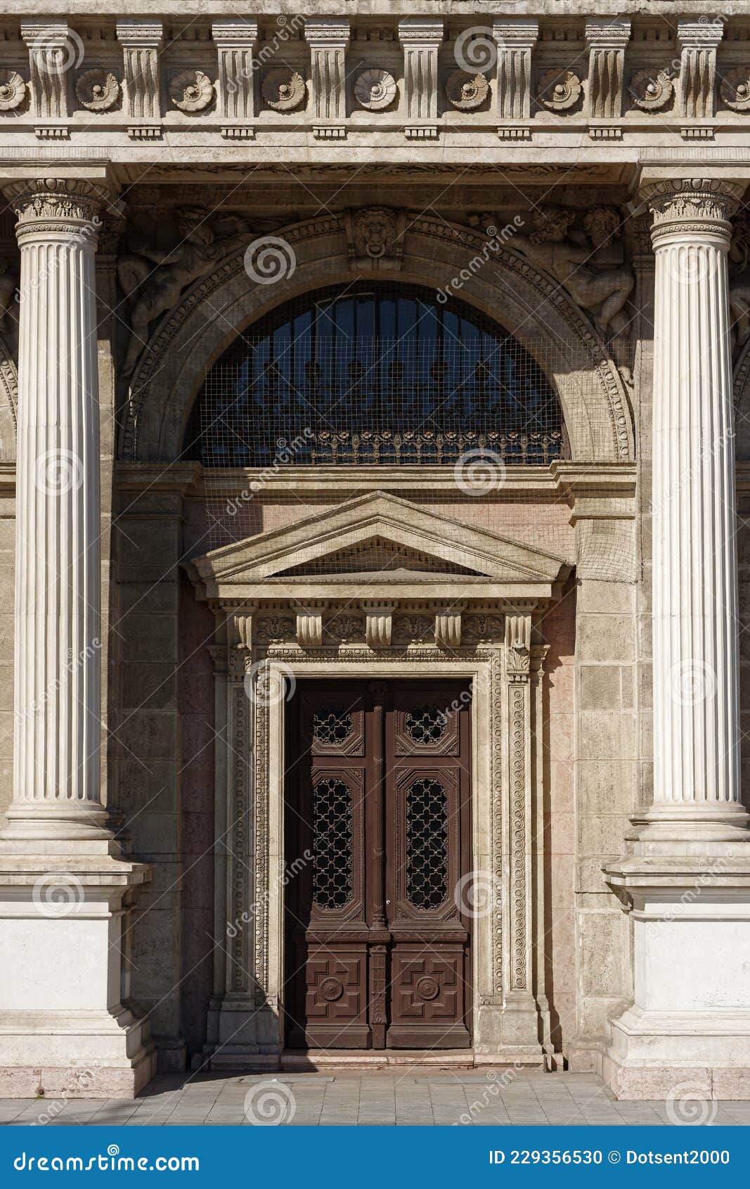Door with columns stock photo. Image of doorway, antique - 229356530