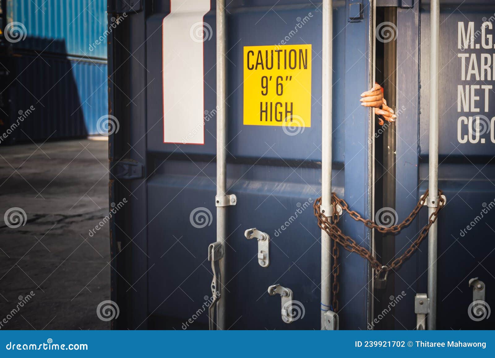 The Door of a Container Which Was Covered with Iron Chains and Keys ...