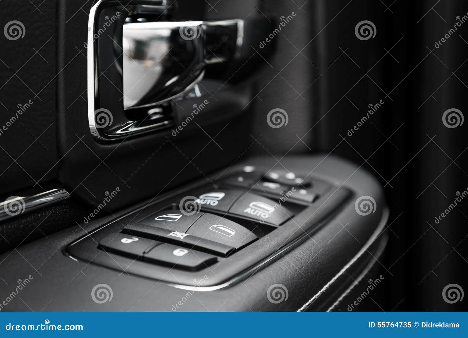 Door Control Panel in a Modern Car Stock Image - Image of gear ...