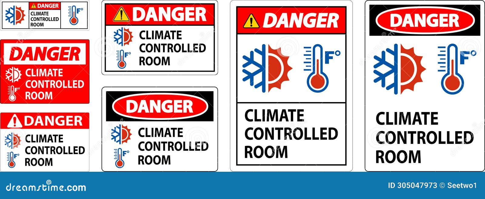 Door Danger Sign, Keep Doors Closed, Climate Controlled Room Stock ...