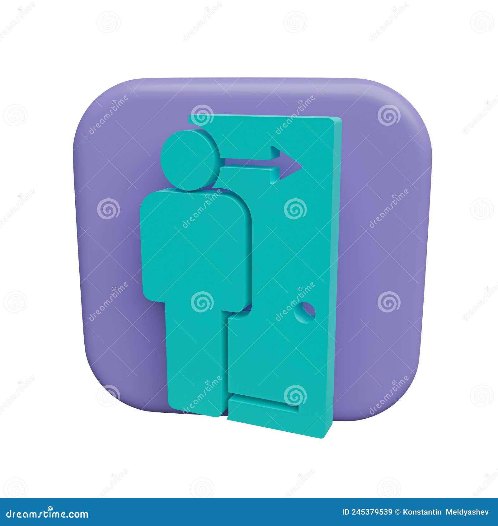 Door, Employee 3d Icon Render Illustration Stock Image - Image of ...