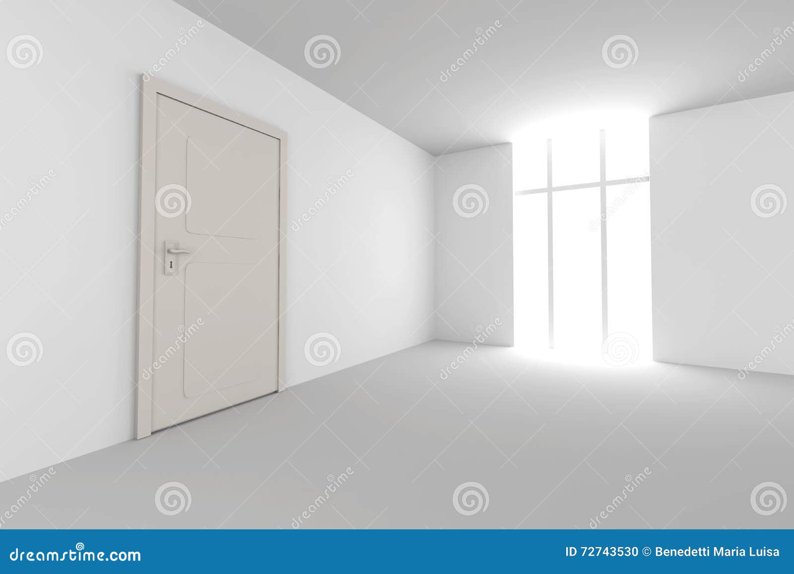 Door in a empty room stock illustration. Illustration of door - 72743530