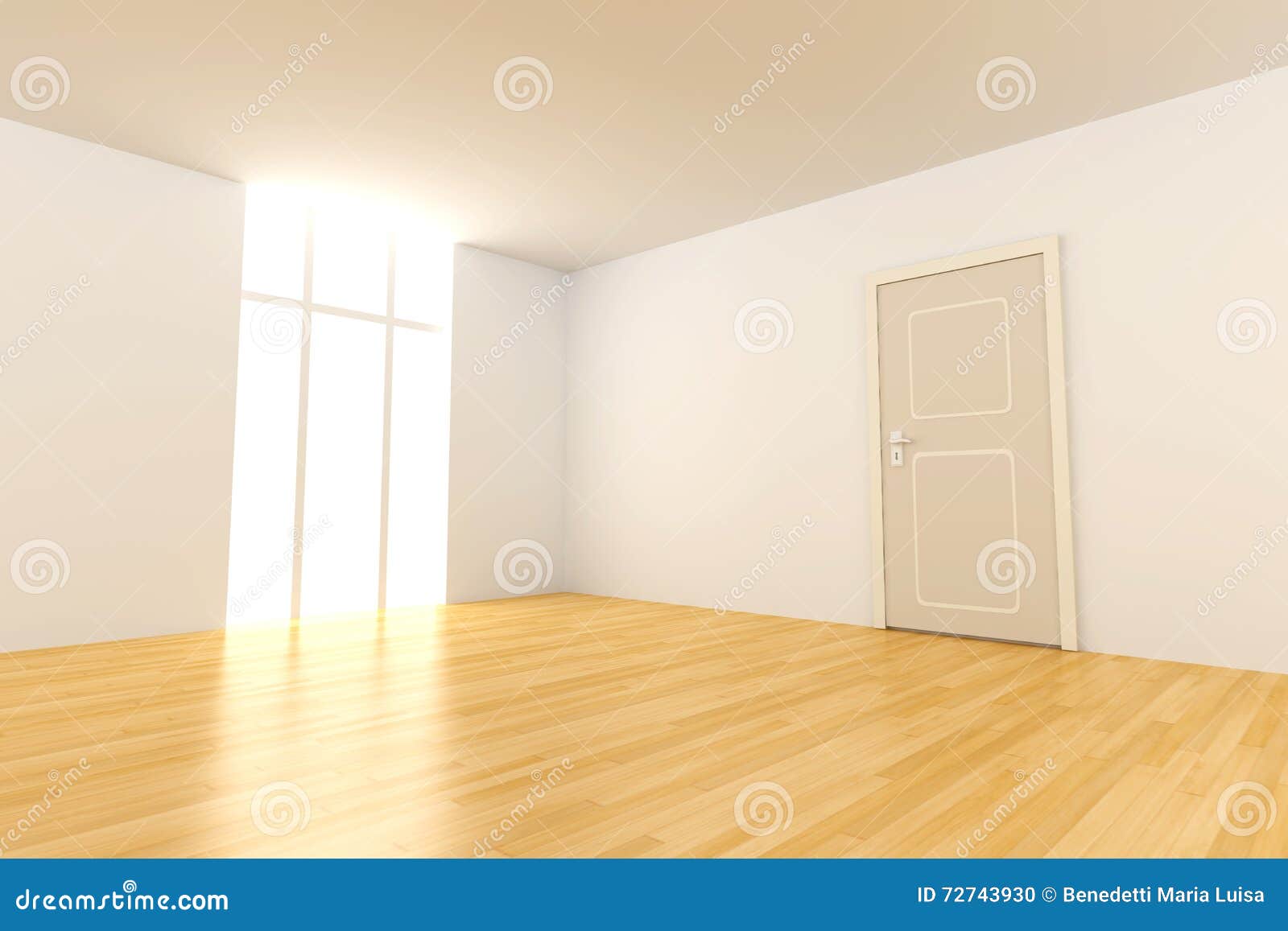 Door in a empty room stock illustration. Illustration of enter - 72743930
