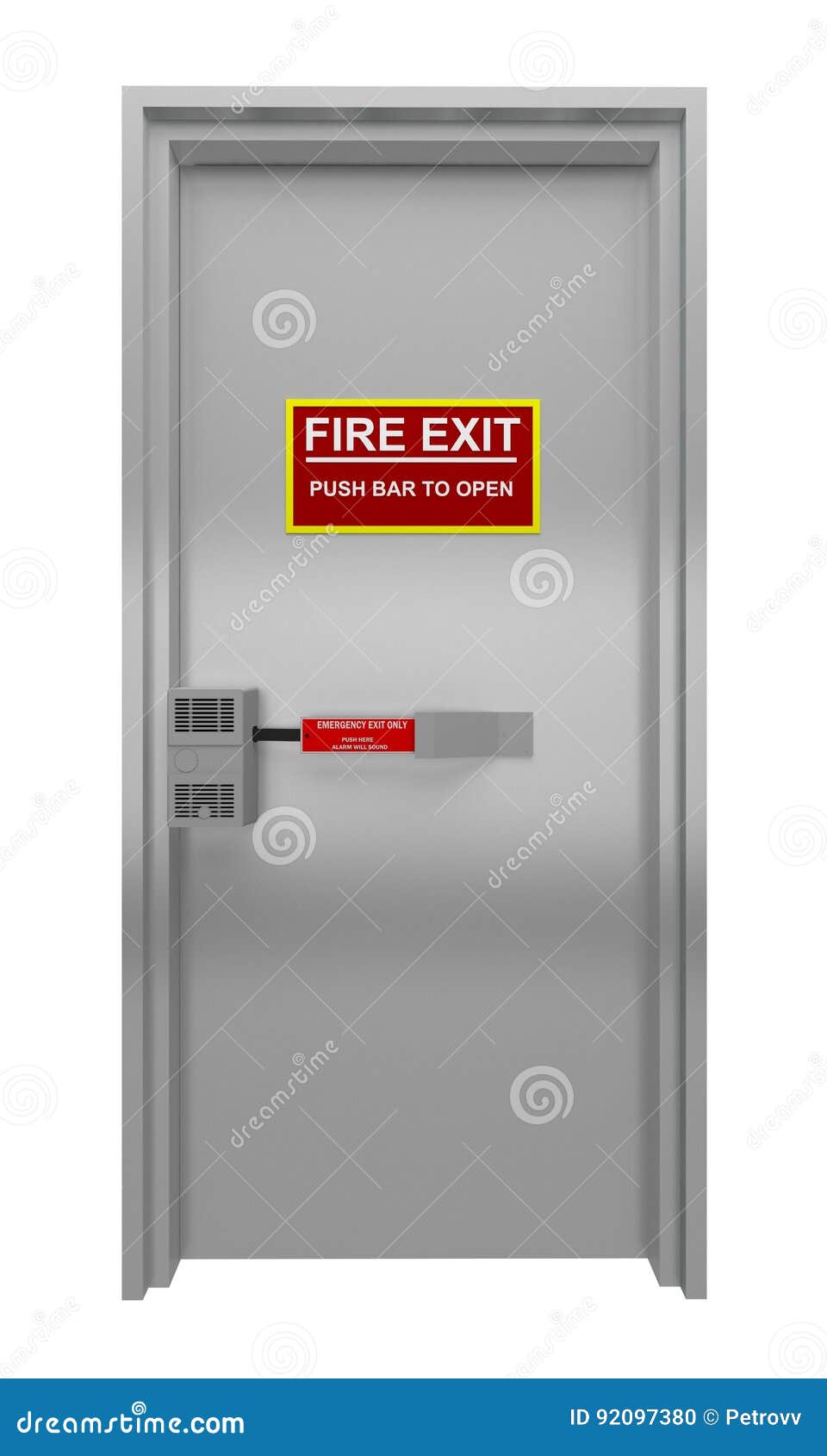 Door for Evacuation in Case of Fire Stock Illustration - Illustration ...
