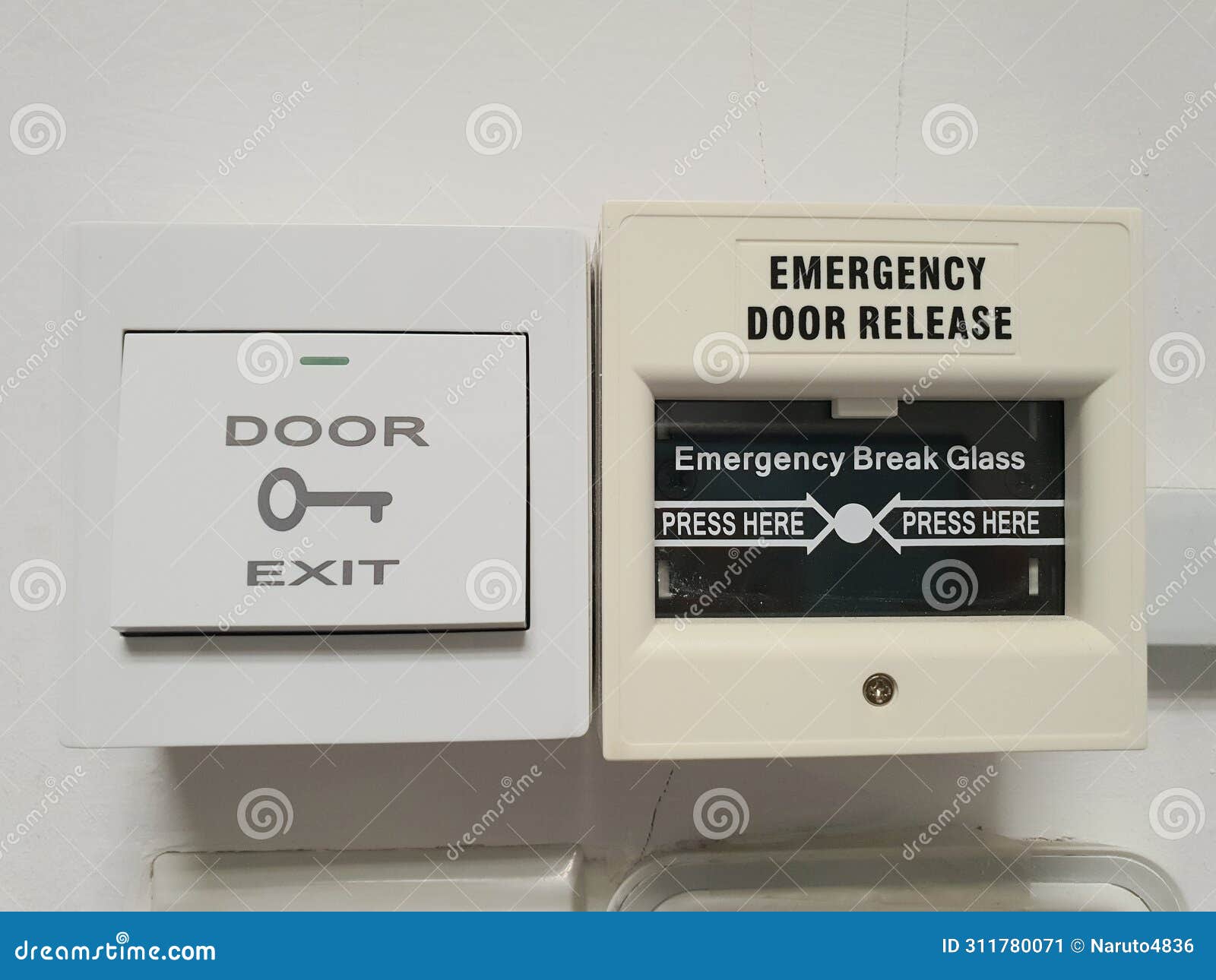 Door Exit Push Button with Emergency Door Release Commonly Found in the ...