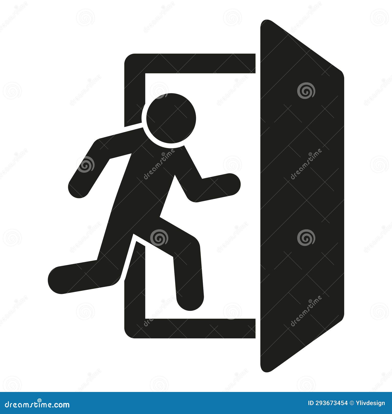 Door Exit Run Icon Simple Vector. Person Leaving Stock Vector ...